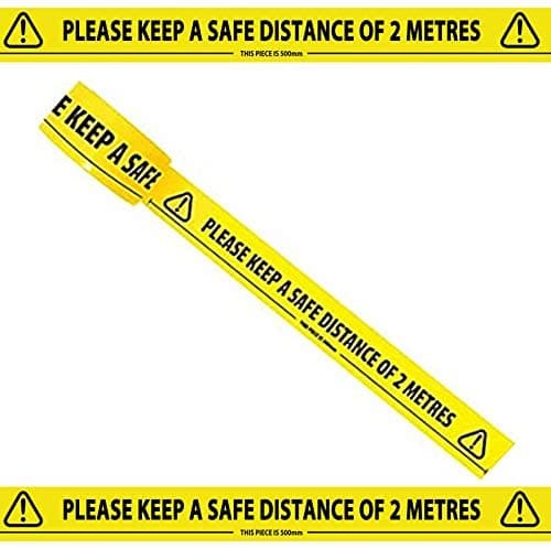 Custom Printed Safe Distance Floor Warning Tape | Manzawa