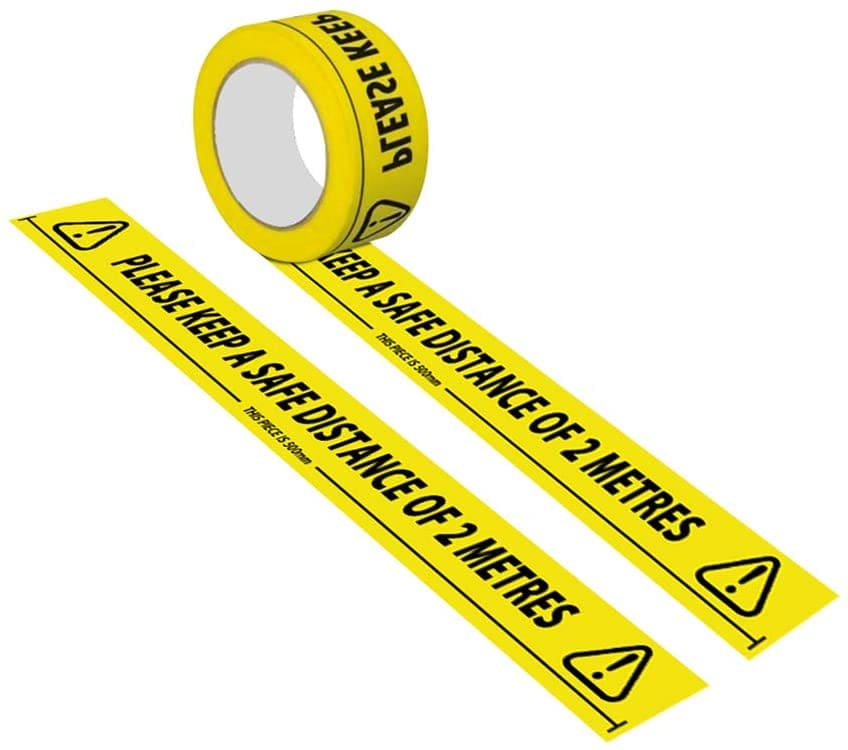 Custom Printed Safe Distance Floor Warning Tape | Manzawa