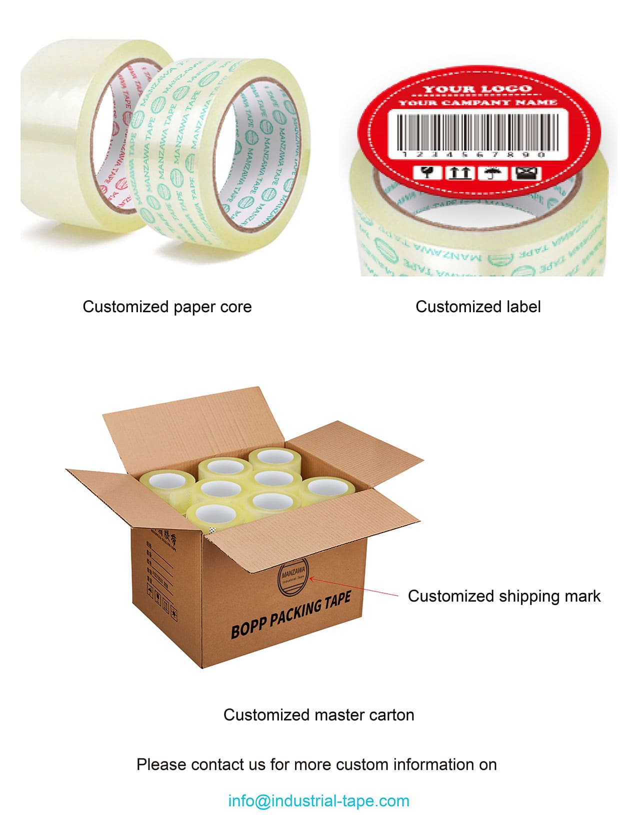 Custom Printed Opp Tape - Manzawa Adhesive Tape Manufacturer